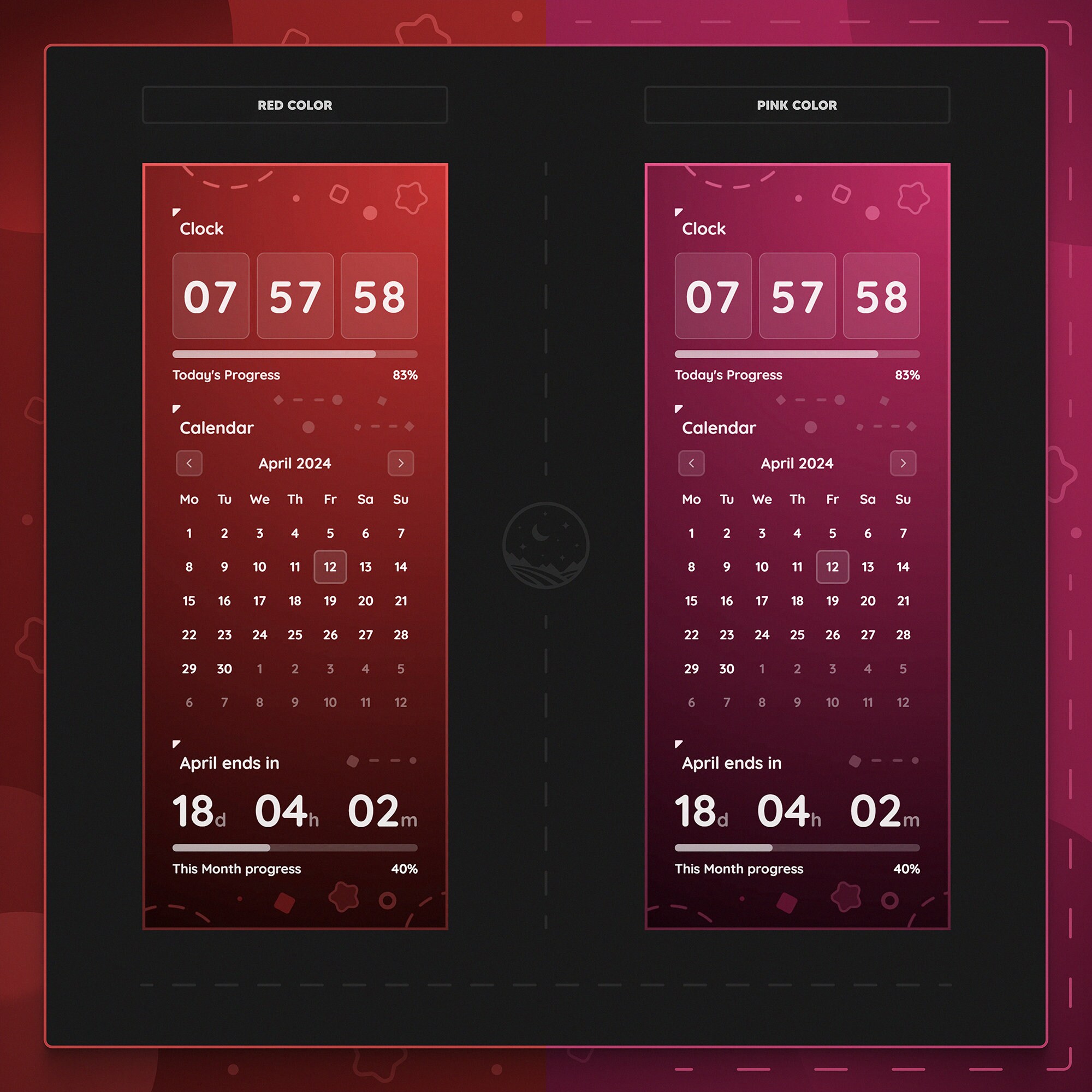 Notion Widget - Clock Widget | Calendar Widget | Monthly Counter Widget ...