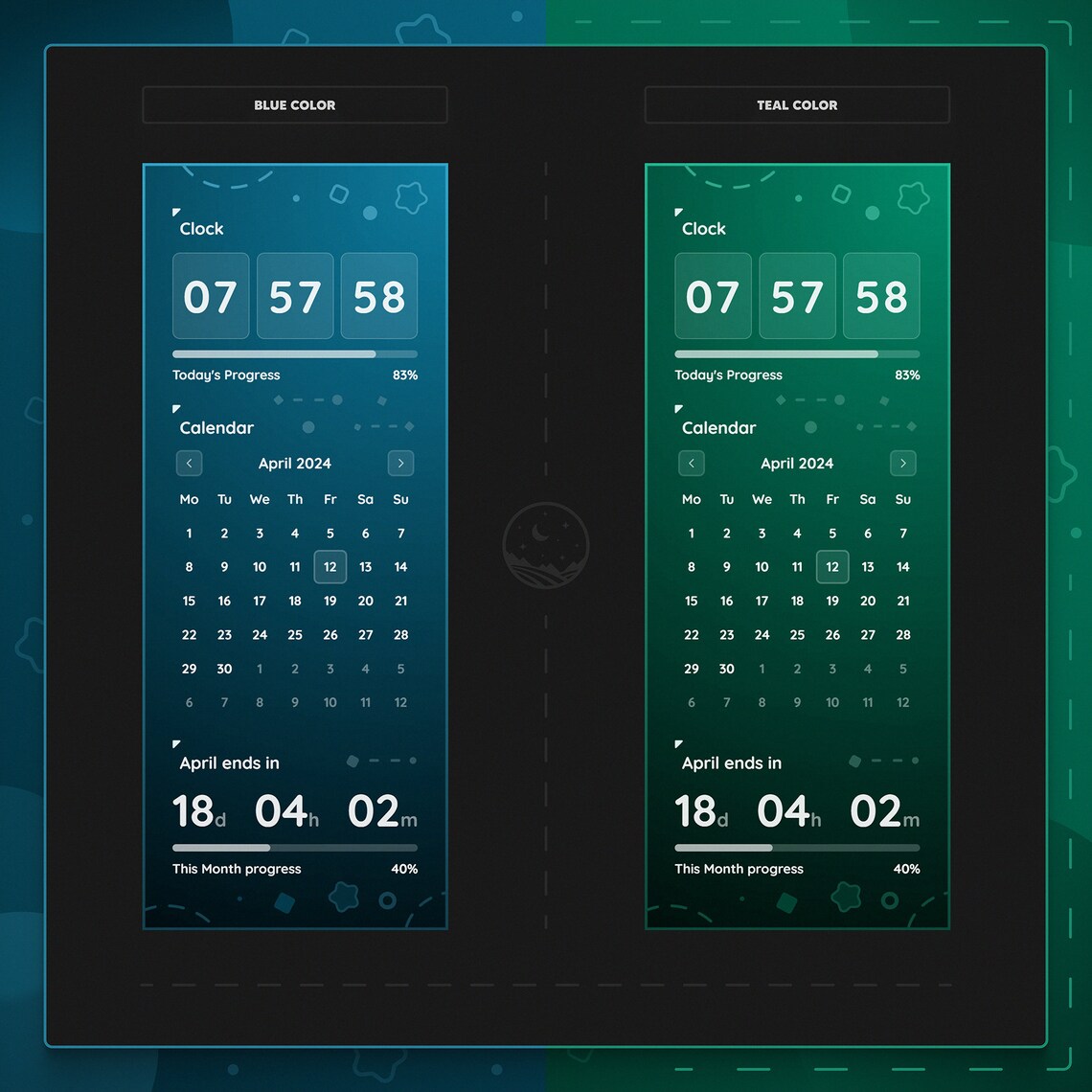 Notion Widget - Clock Widget | Calendar Widget | Monthly Counter Widget ...