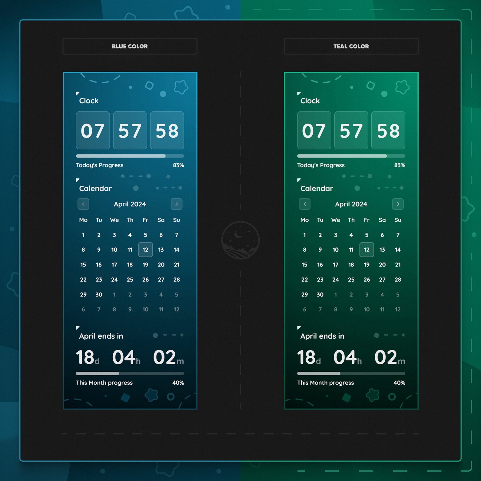Notion Widget - Clock Widget | Calendar Widget | Monthly Counter Widget ...