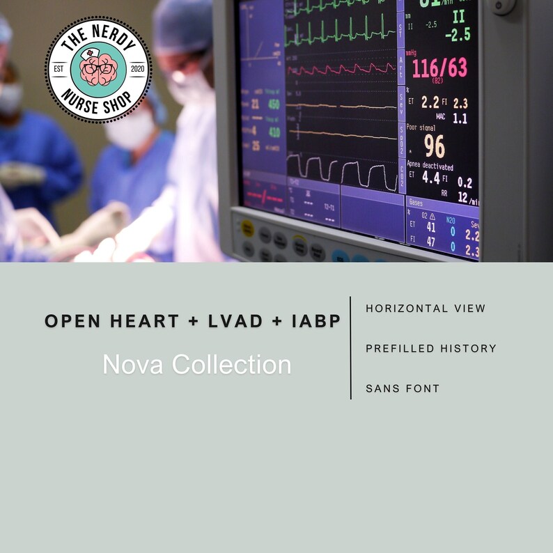 Open Heart + LVAD + IABP - Nova Collection - Horizontal With History - Etsy