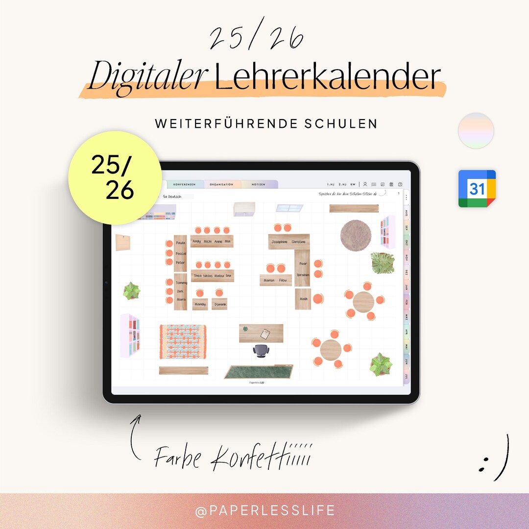 Digital Teacher Calendar 25/26 | Teacher Planner for Secondary Schools ...