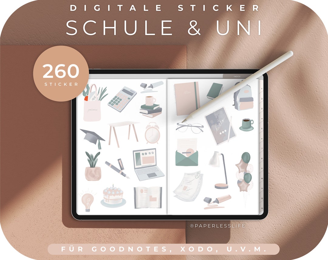 260+ Digital Stickers School & University // for Goodnotes, XODO ...