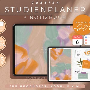 Digitaler Studienplaner 2023/24 BUNDLE // Digitaler Semesterplaner digitales Notizbuch / Mit ...