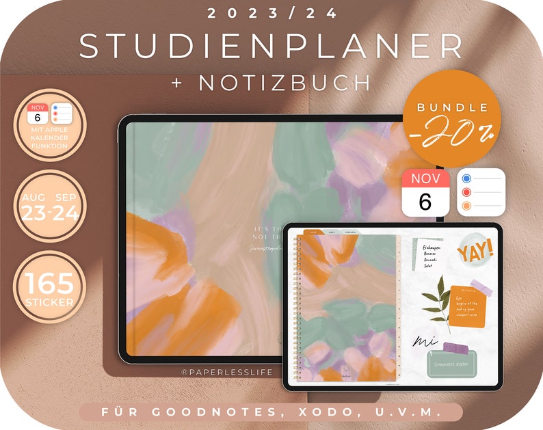 Digitaler Studienplaner 2023/24 BUNDLE // Digitaler Semesterplaner ...