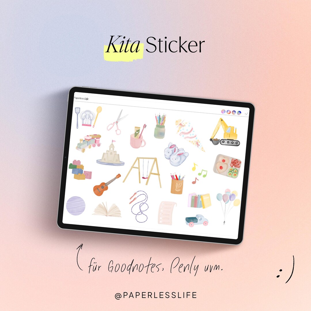 100 Digital Stickers Kita for Goodnotes, Penly, Samsung Notes and Much ...