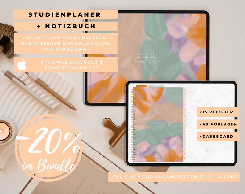 Digitaler Studienplaner 2023/24 BUNDLE // Digitaler Semesterplaner ...