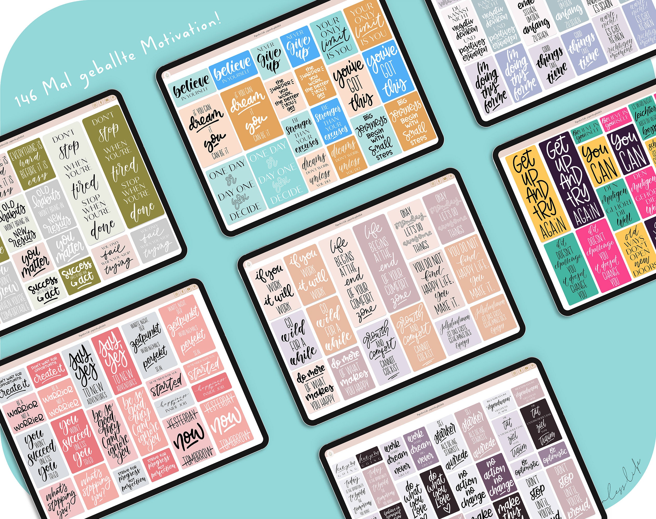 146 Color Changing Goodnotes Sticker Motivational Sticker // Only for ...