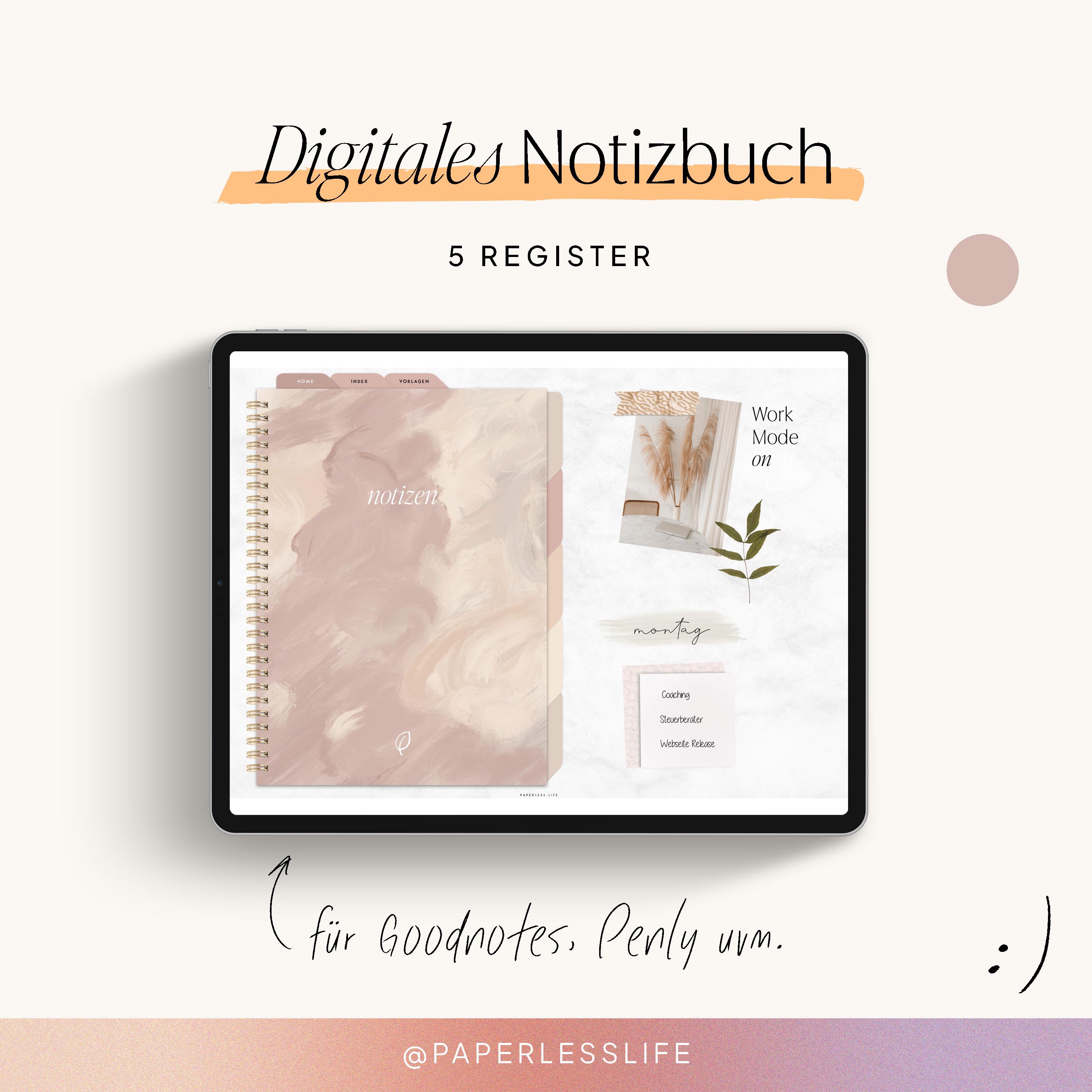 Digital Notebook 5 Registers | Digital Notebook in Landscape Format for ...