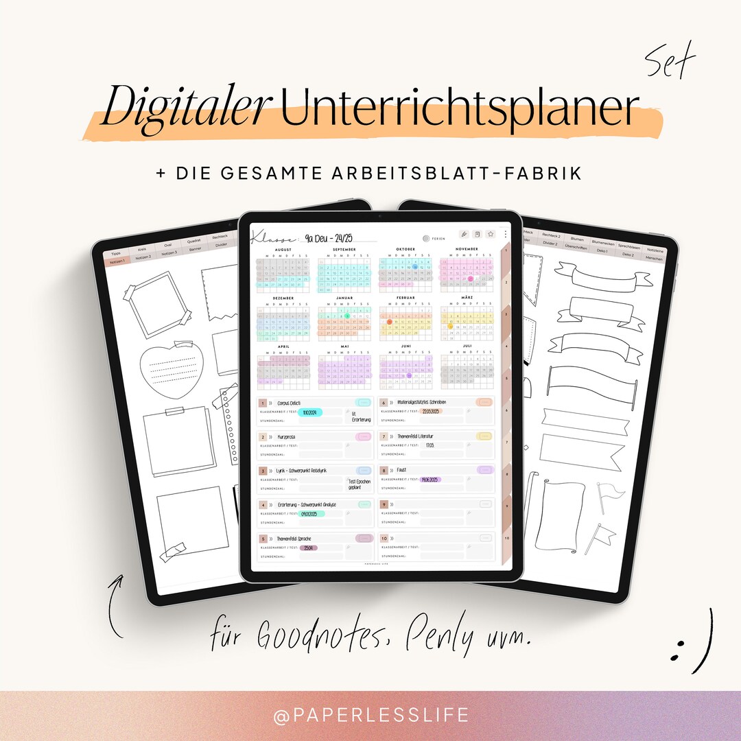 Digital Lesson Planner Set | Lesson Planning With Goodnotes, Samsung ...