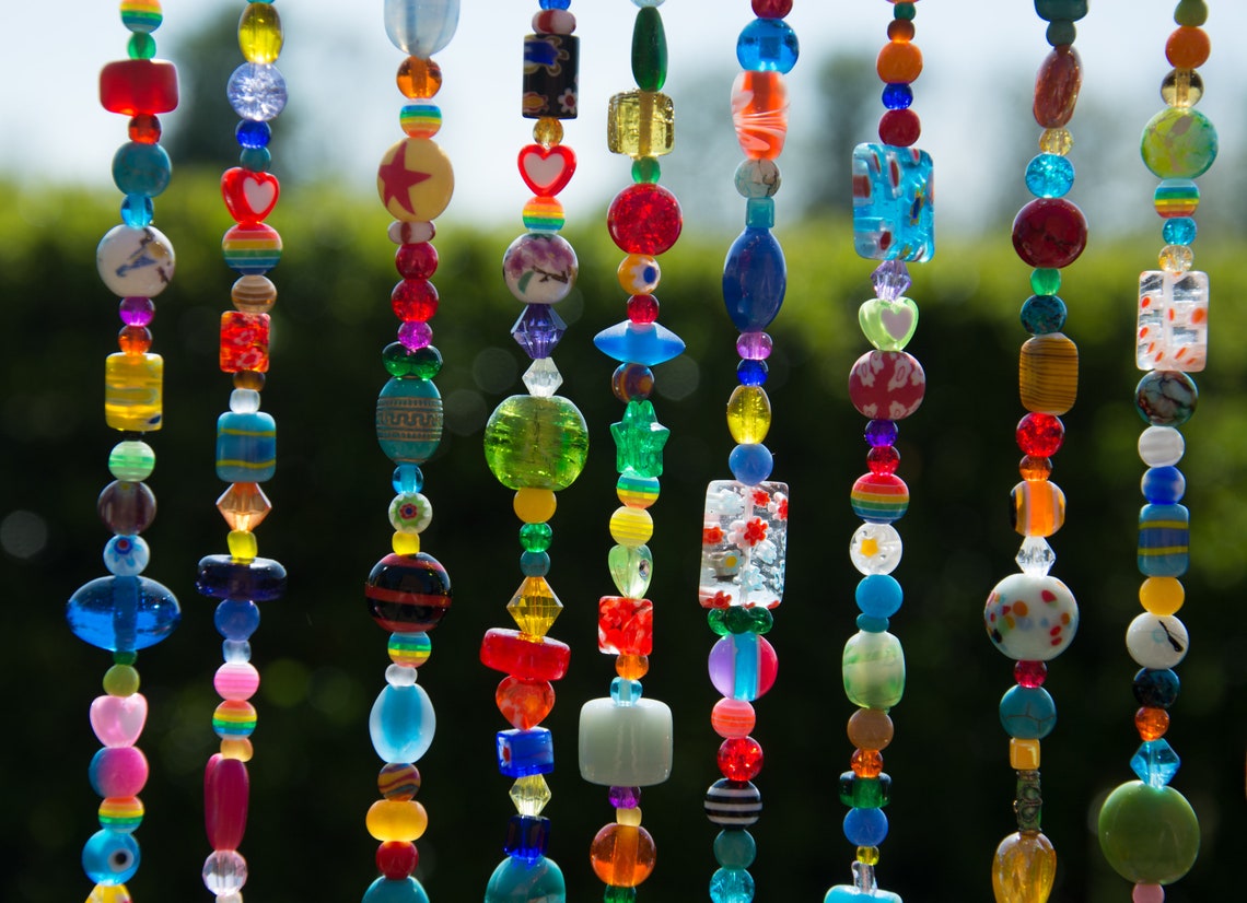 Colourful Handmade Bohemian Beaded Curtain Strands - Etsy UK