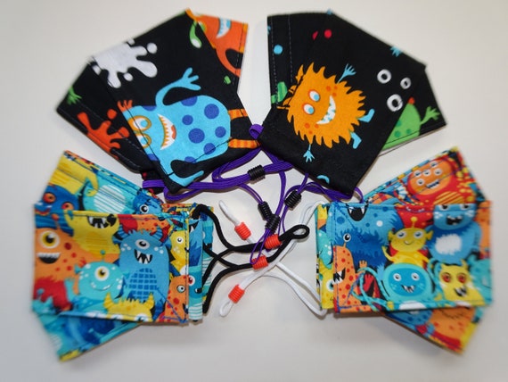 FUNNY MONSTERS and CREATURES. Handmade Children Face Mask | Etsy