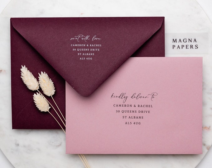 Modern Wedding Envelope Address Printing - Custom Address Printing for ...