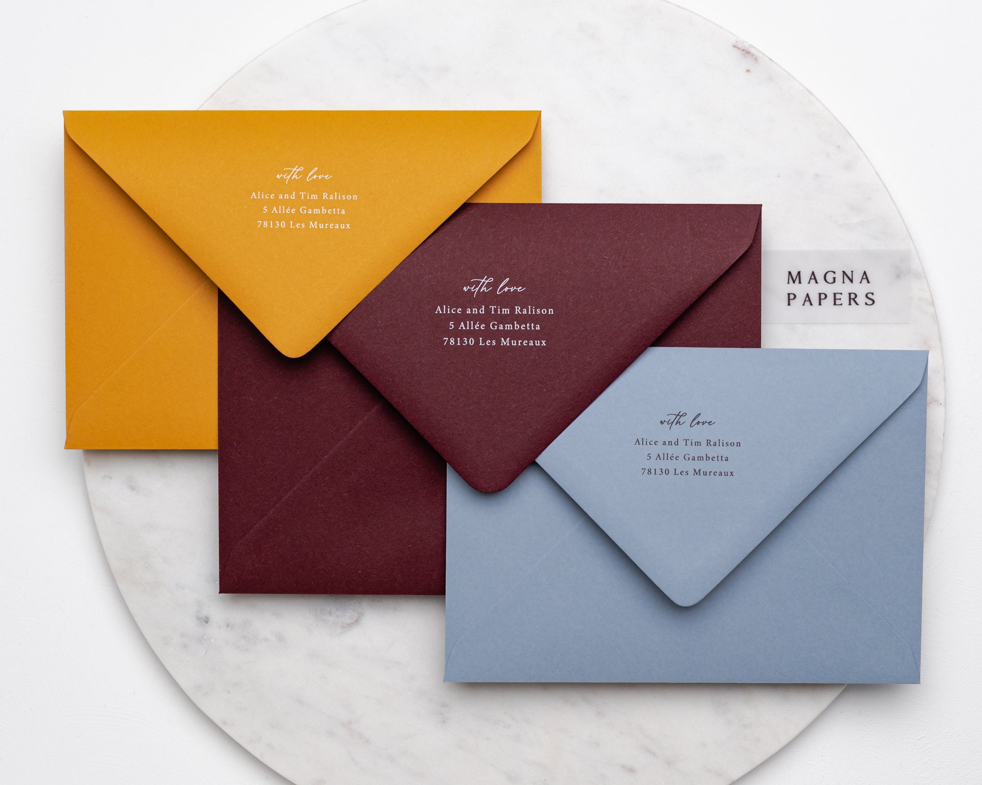 Dusty Blue Square Envelopes (155x155mm): Textured Wedding Invitation ...