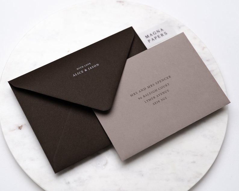 Cocoa Brown Envelopes: Textured 5x7 A7 Wedding Invitation - Etsy