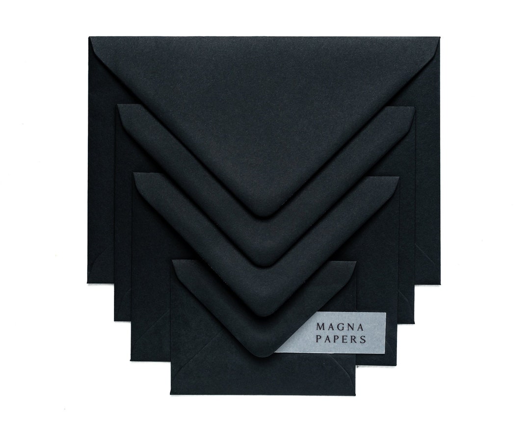 Premium Jet Black Envelopes | Luxury 135gsm | C5/A5, 5x7, C6/A6, C7/A7 ...