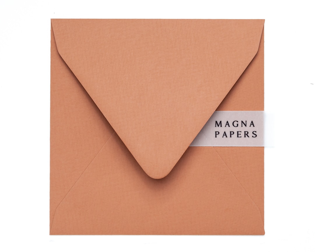 Premium Terracotta Envelopes Square (155x155mm) Wedding Invitation ...