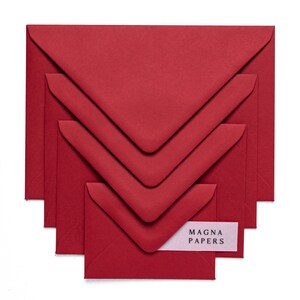 Premium Cherry Red Envelopes C6 (114x162mm) A6 Small Red Wedding ...