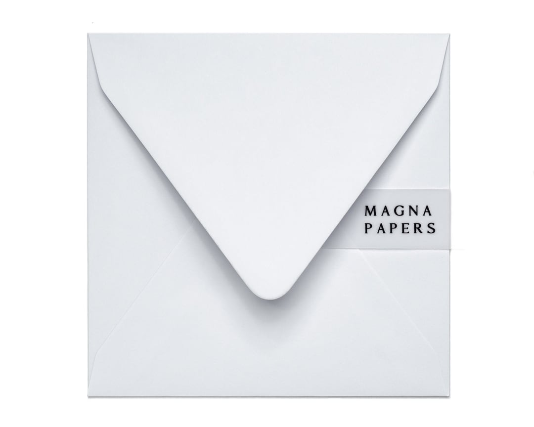 Dove White Square Envelopes: 135gsm Textured Wedding Invitation ...