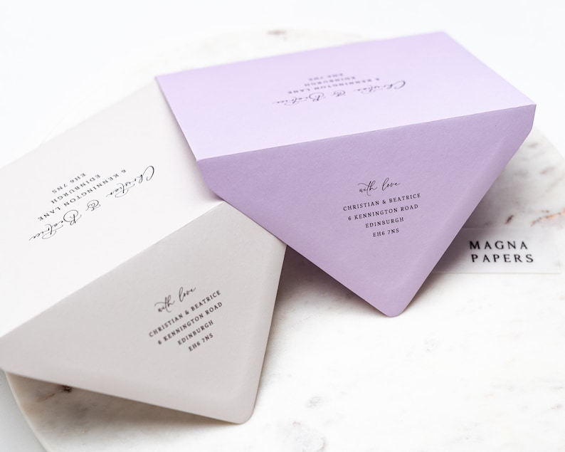 Lilac DL Envelopes: Purple Wedding Invitations (110x220mm) - Etsy