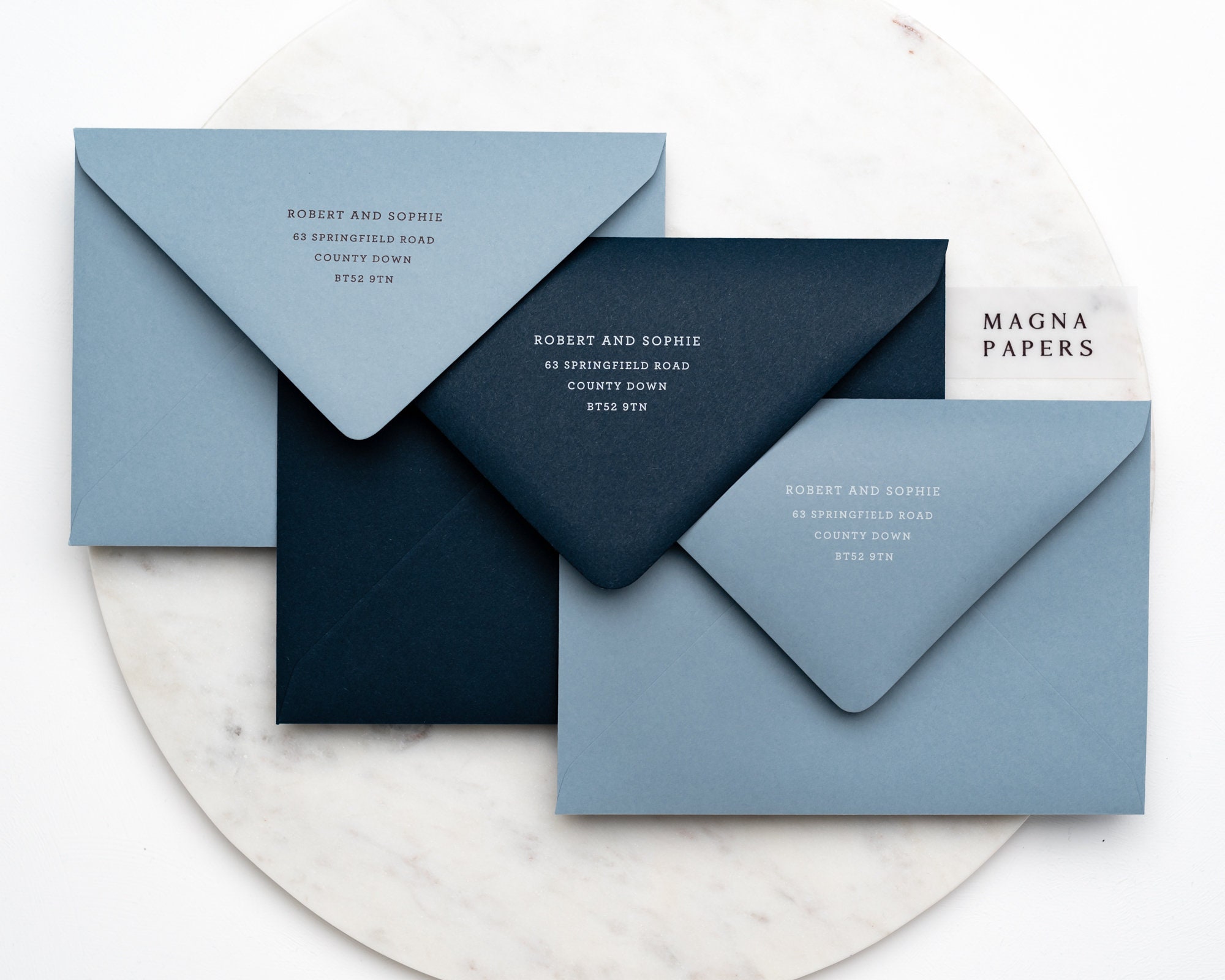 Dusty Blue Square Envelopes (155x155mm): Textured Wedding Invitation ...