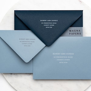 Dusty Blue Square Envelopes (155x155mm): Textured Wedding Invitation ...