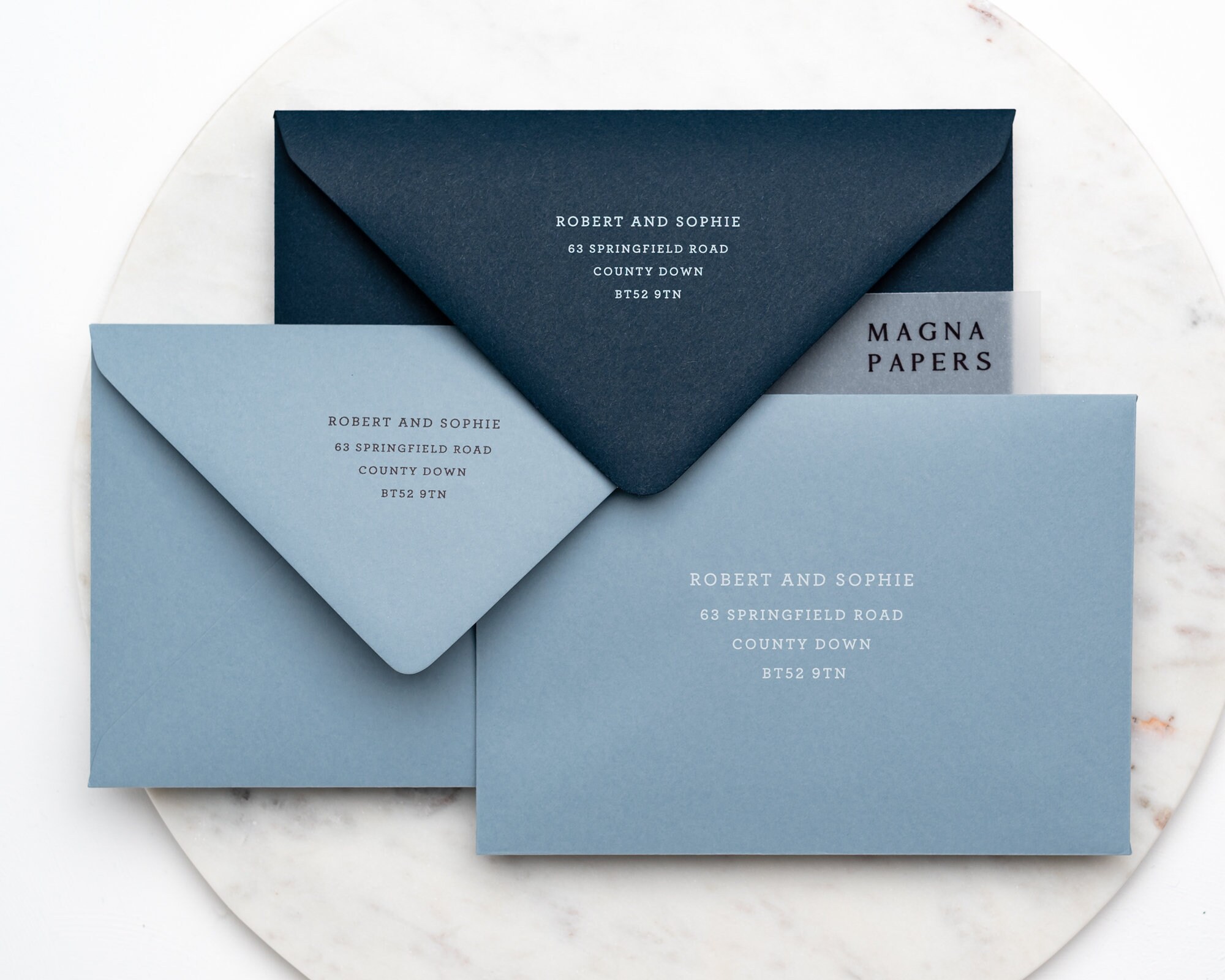 Dusty Blue Square Envelopes (155x155mm): Textured Wedding Invitation ...