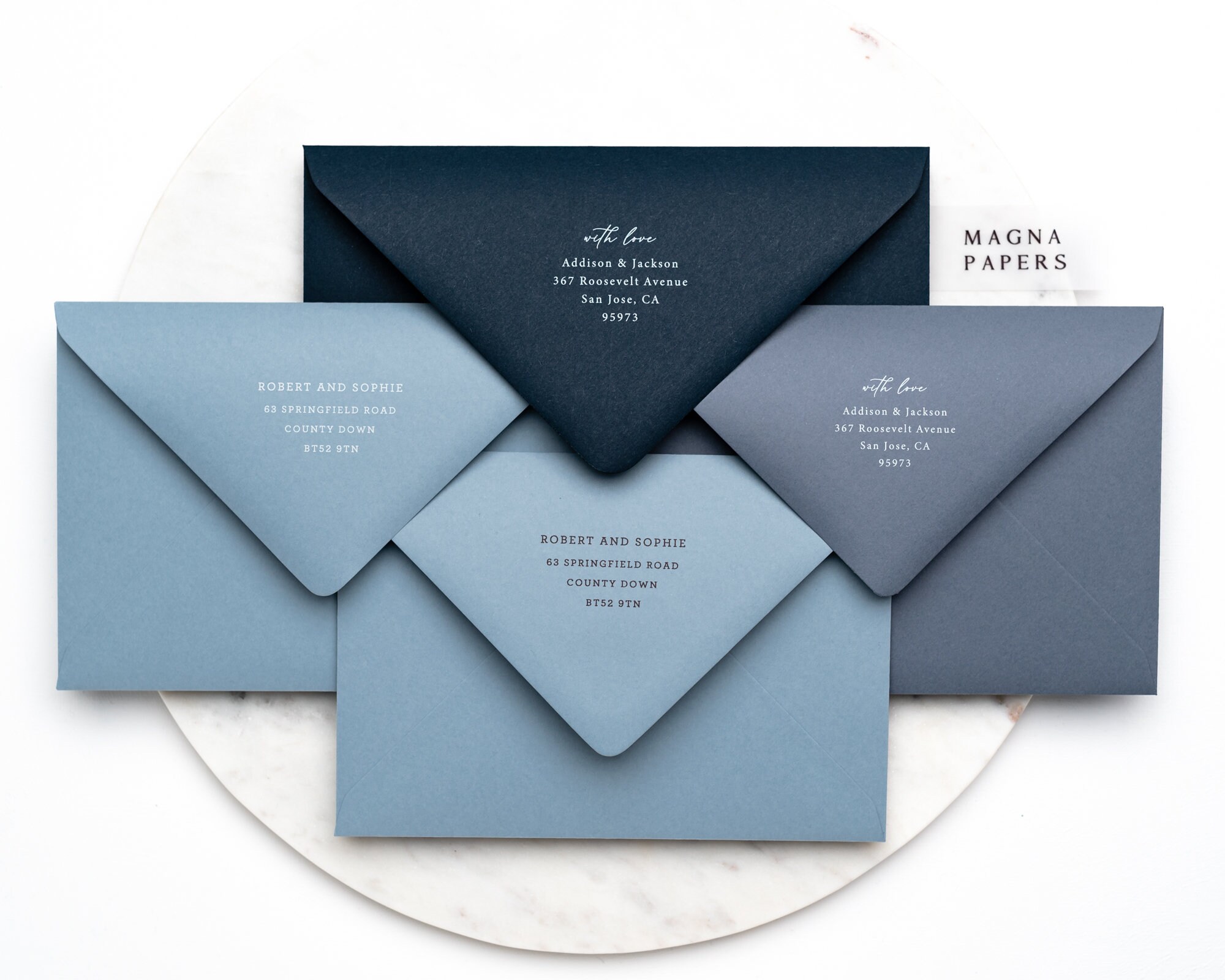 Dusty Blue Square Envelopes (155x155mm): Textured Wedding Invitation ...