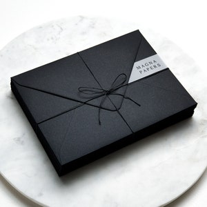 Premium Jet Black Envelopes | Luxury 135gsm | C5/A5, 5x7, C6/A6, C7/A7 ...