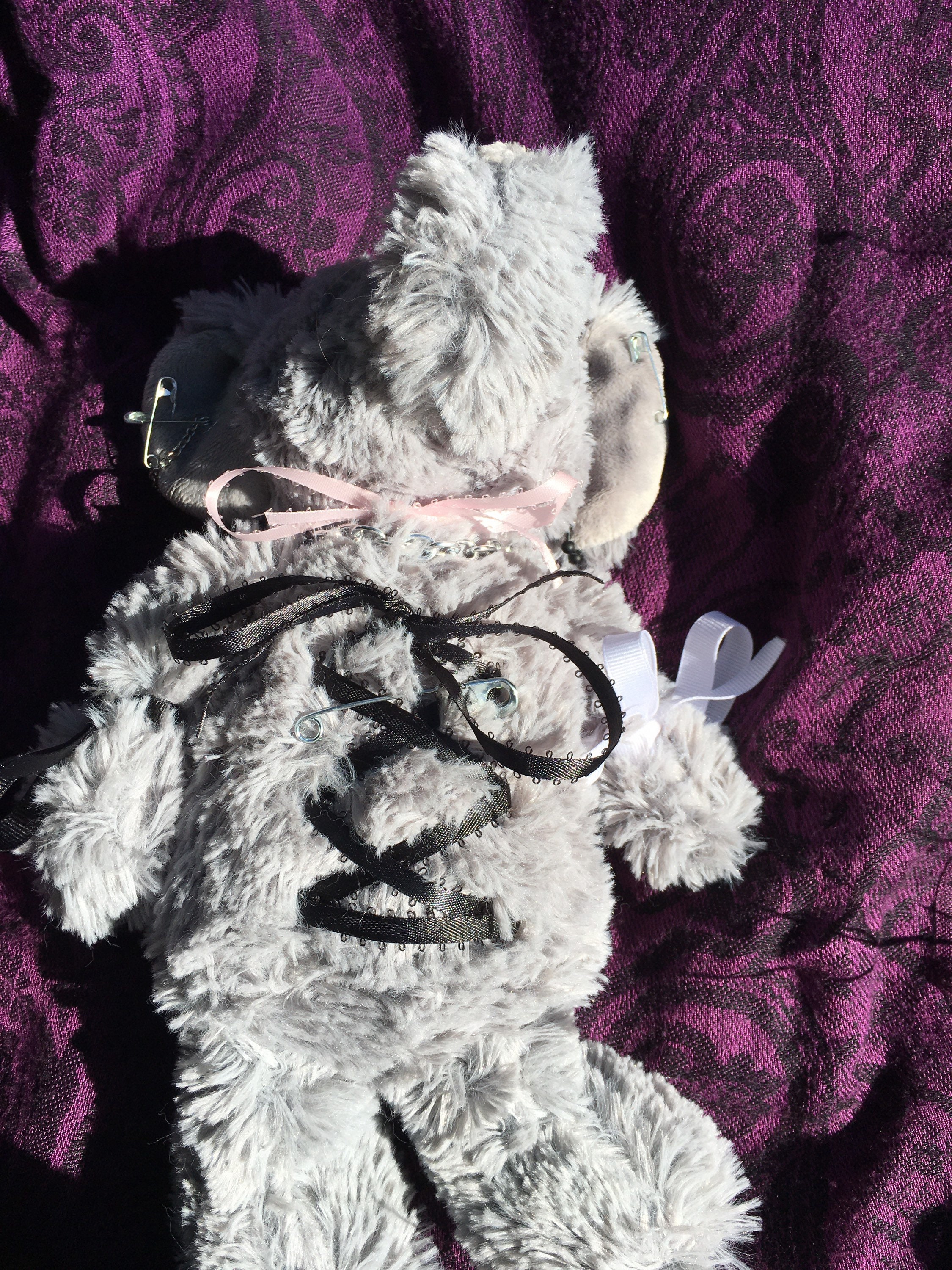 Cute and Creepy Goth Elephant Plushie Stuffed Animal Modified - Etsy