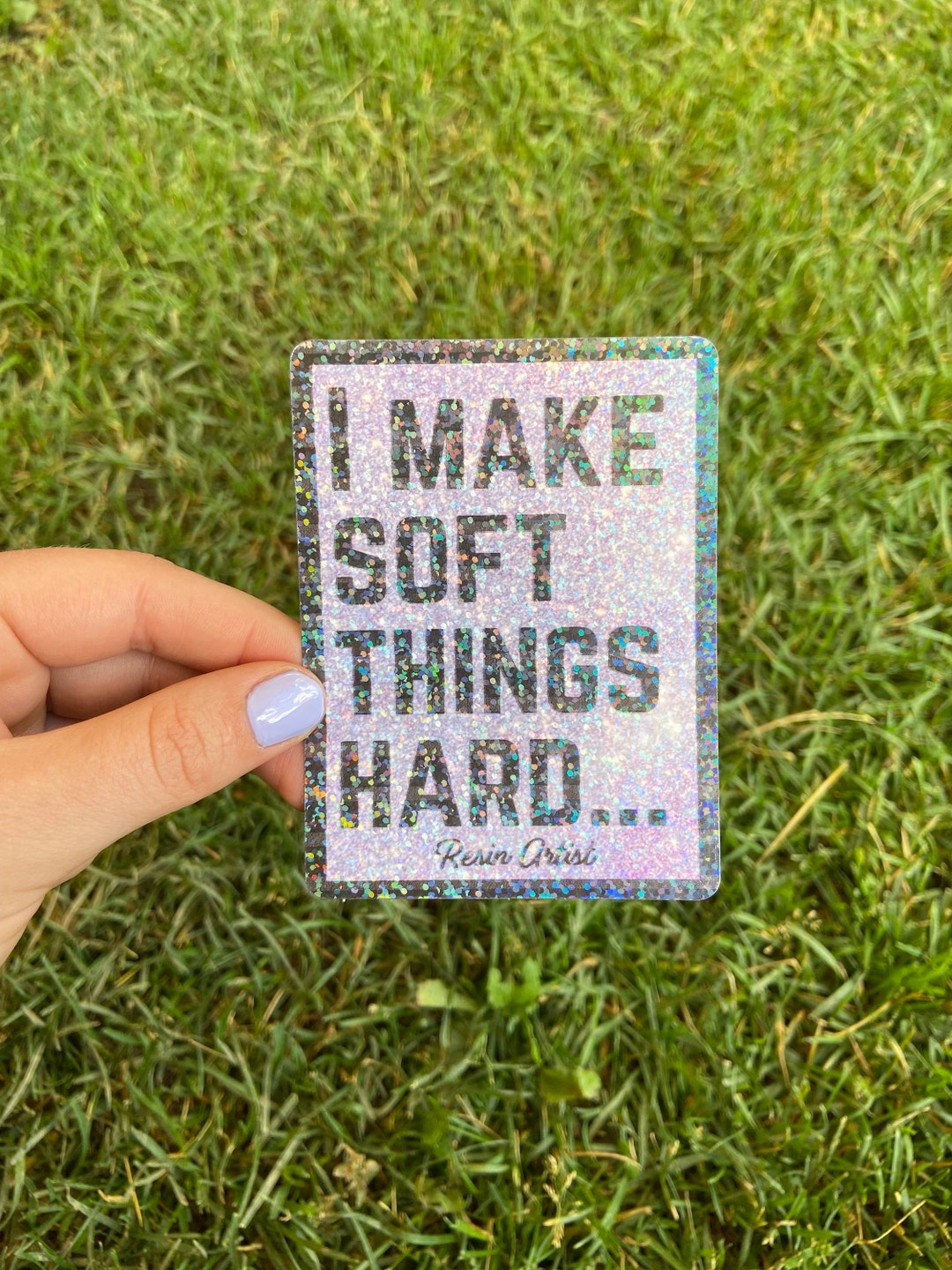 Soft Things Hard Vinyl Sticker | Holographic | Cute | Crafty Stickers ...