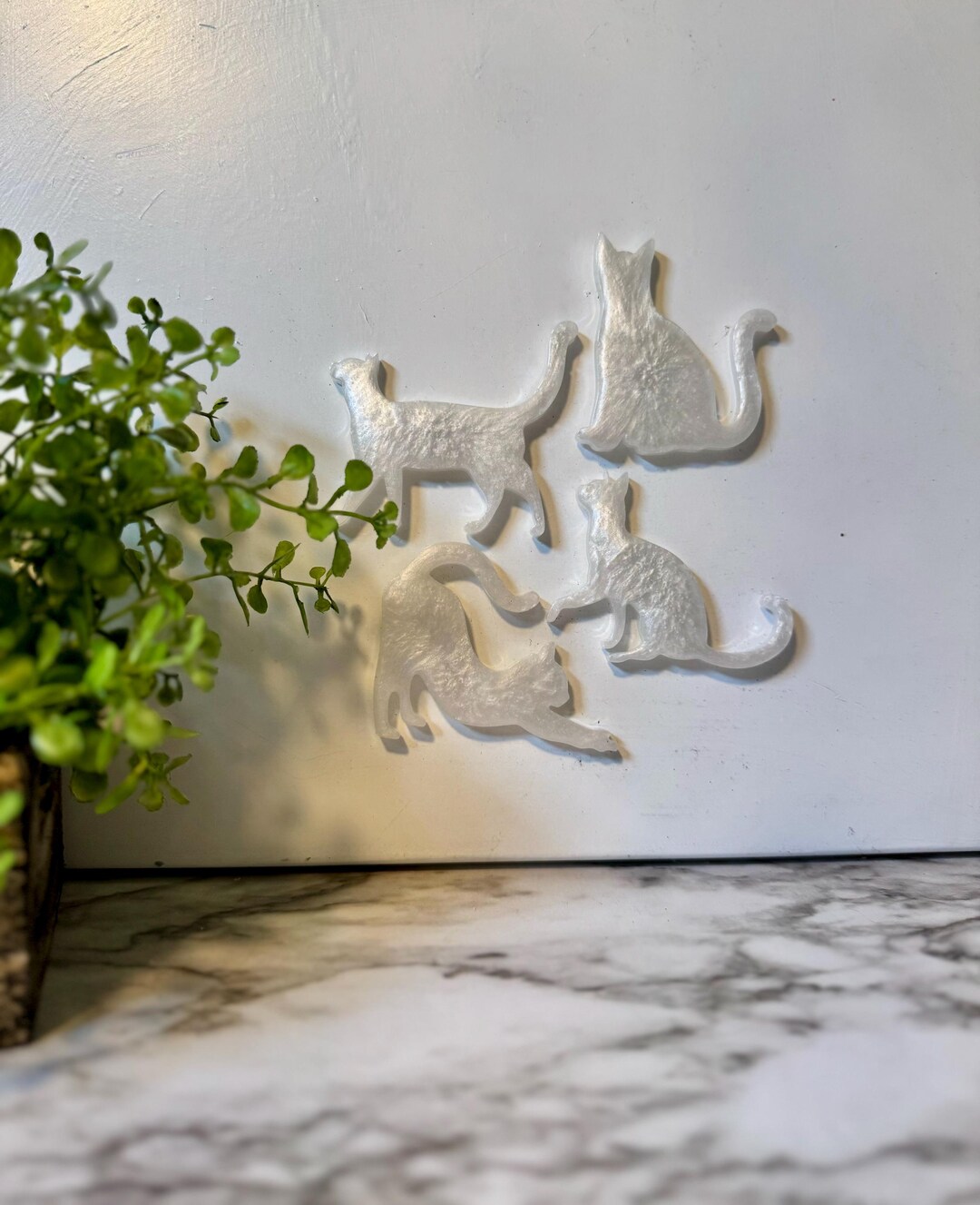 White Cat Resin Magnets Set | Fridge Magnets | Cat Lover Magnets |cute ...
