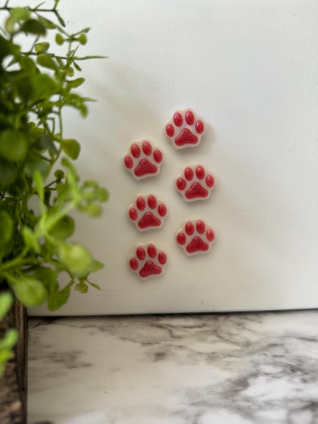 White Cat Paw Resin Magnets Set | Fridge Magnets | Cat Lover Magnets ...