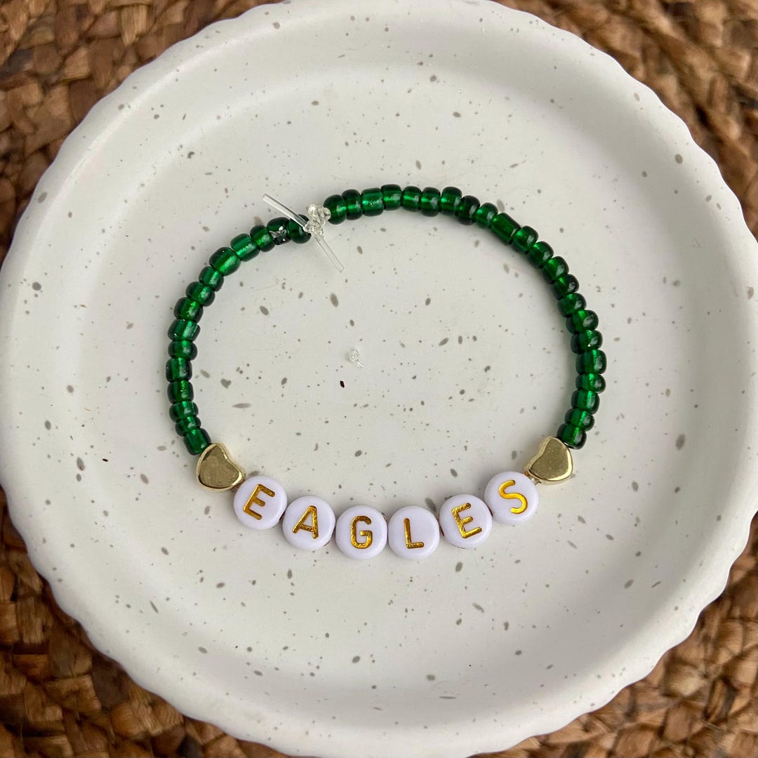 Handmade Beaded Philadelphia Eagles Superbowl 59 Bracelet, Go Birds ...