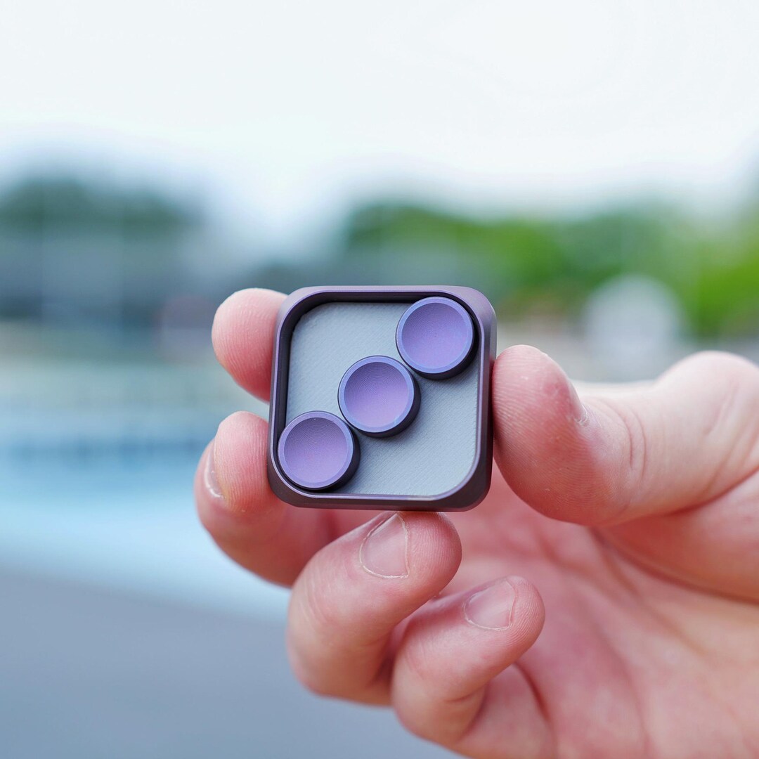 Slider Titanium Fidget Haptic Toy Push 5 Position Customisable Square ...