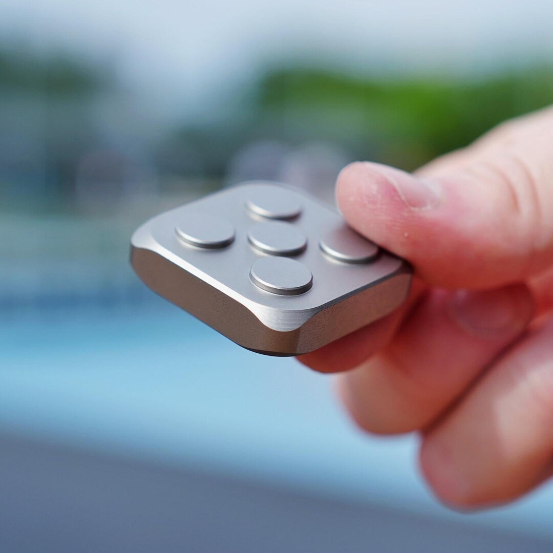 Slider Titanium Fidget Haptic Toy Push 5 Position Customisable Square ...