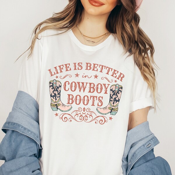 Cowboy Boots Shirt - Etsy