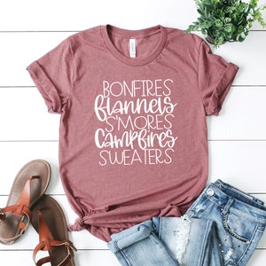Bonfires Flannels S'mores Campfires Sweaters Autumn Shirt - Etsy