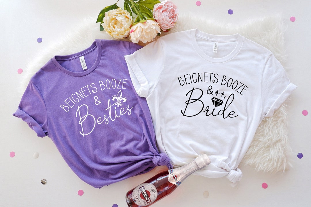 Bachelorette Party Shirts, Beignets Booze and Bride Tees, New Orleans ...