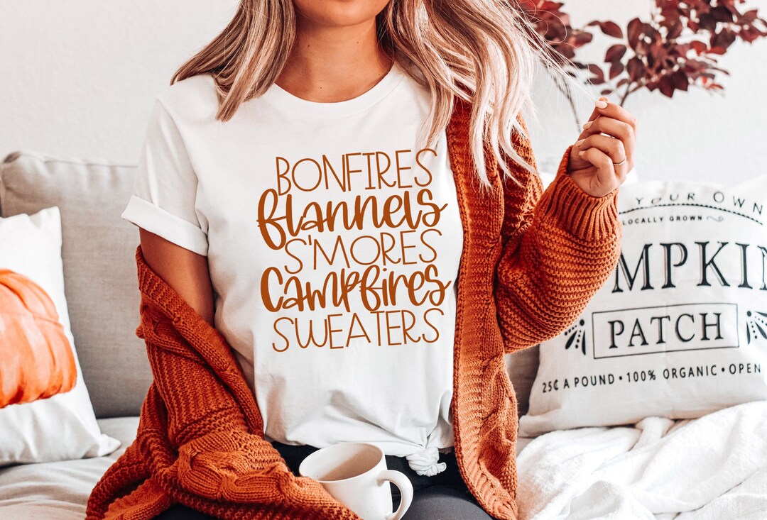 Bonfires Flannels S'mores Campfires Sweaters Autumn Shirt - Etsy