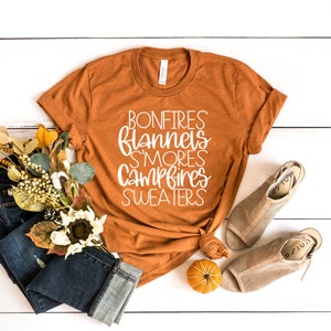 Bonfires Flannels S'mores Campfires Sweaters Autumn Shirt - Etsy