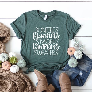 Bonfires Flannels S'mores Campfires Sweaters Autumn Shirt - Etsy