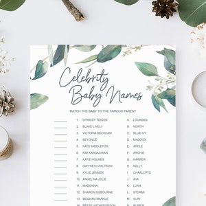 Baby Shower 4 Game Bundle With a Leafy Eucalyptus Design - Etsy