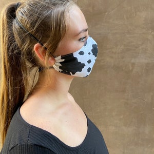 Cow Print Face Mask Machine washable eco friendly | Etsy