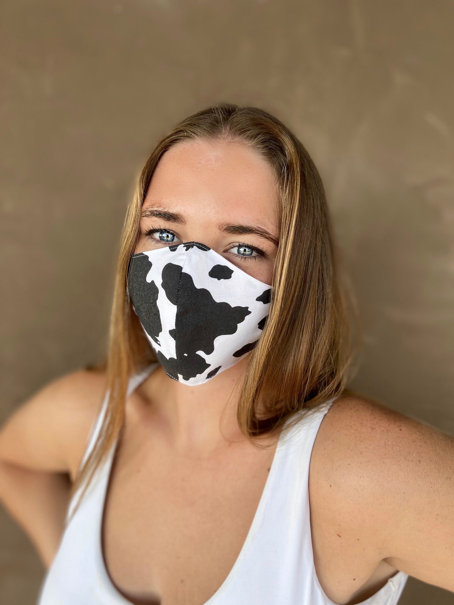 Cow Print Face Mask Machine washable eco friendly | Etsy