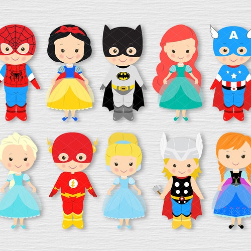 Superhero and Princess Centerpieces Superheroes and - Etsy