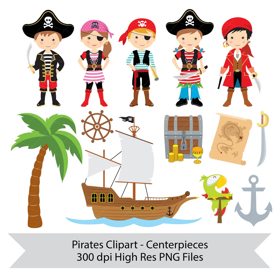 Pirates Centerpieces, Pirate Cake Topper, Pirates Party Decoration ...