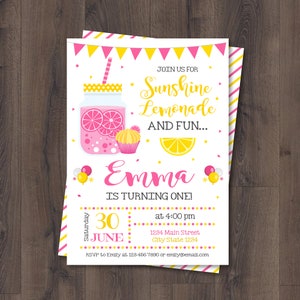 EDITABLE Lemonade Birthday Invitation Lemonade Party - Etsy