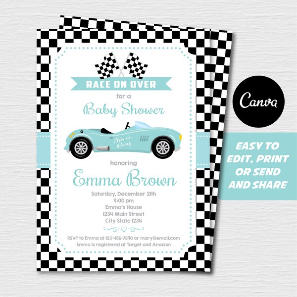 Baby Boy Racing Baby Shower - Etsy