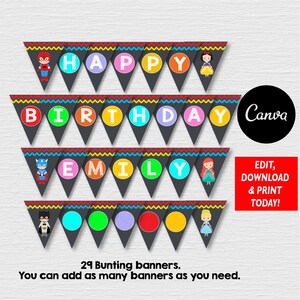 EDITABLE Princess and Superhero Birthday Printable Package, Princesses ...