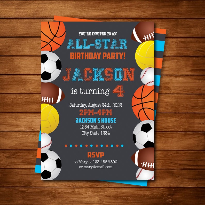 Self Editable All-star Birthday Invitation All-star Party - Etsy